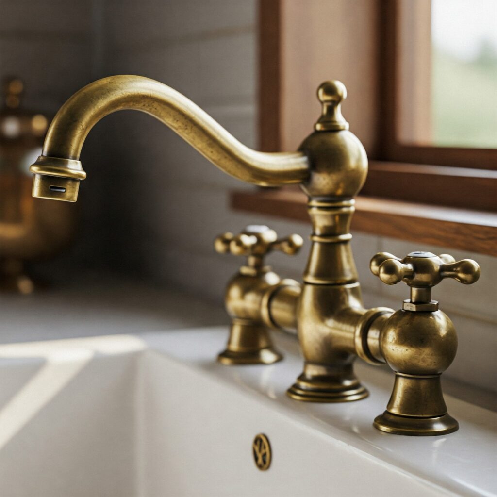Stunning Antique Brass Kitchen Faucet Gallery