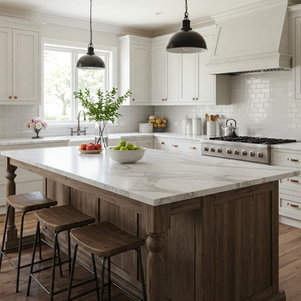 12 Breathtaking Kitchen Island with Marble Top Ideas for Ultimate ...